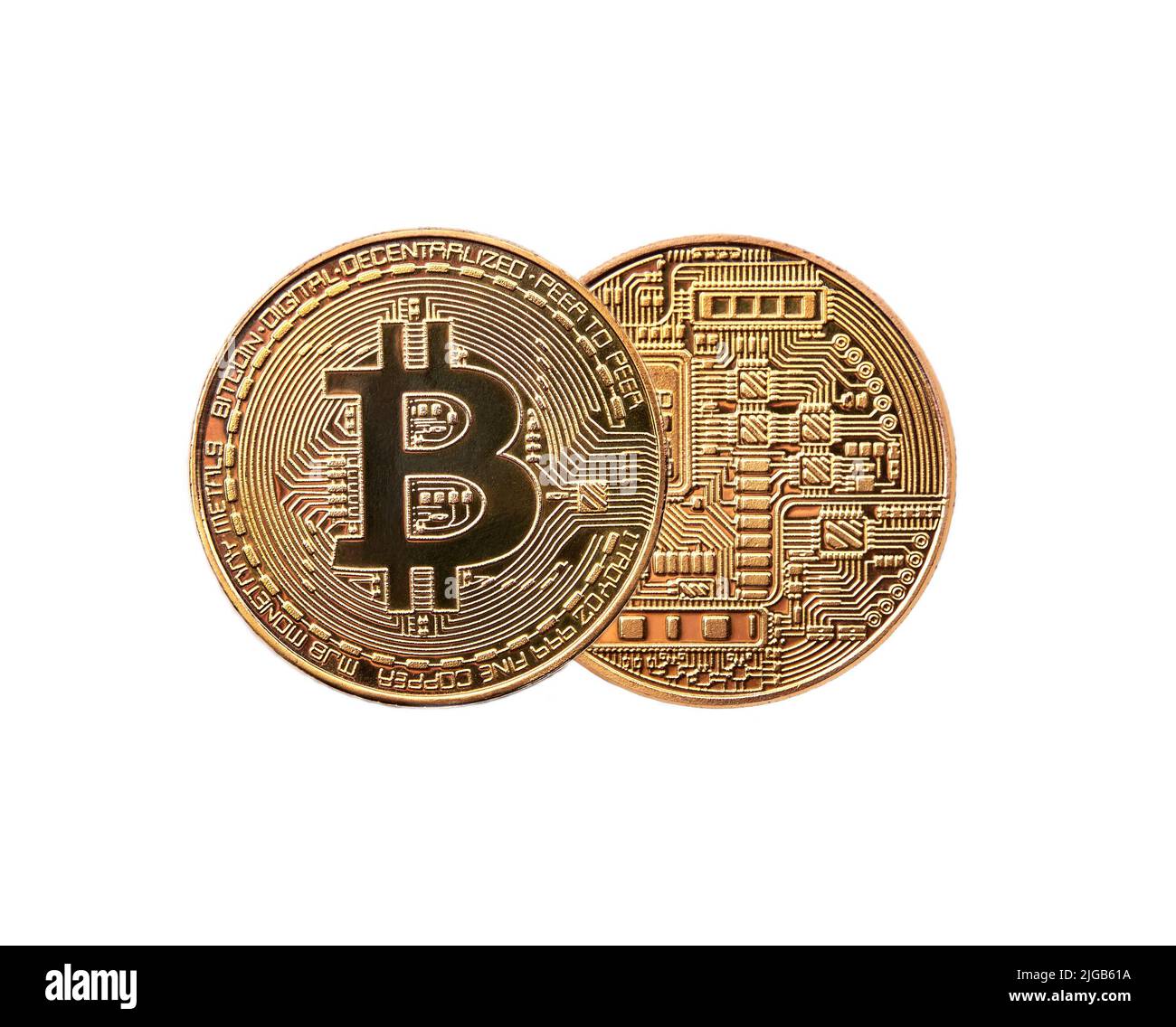 Golden physical bitcoin on Cut Out Stock Images & Pictures - Alamy