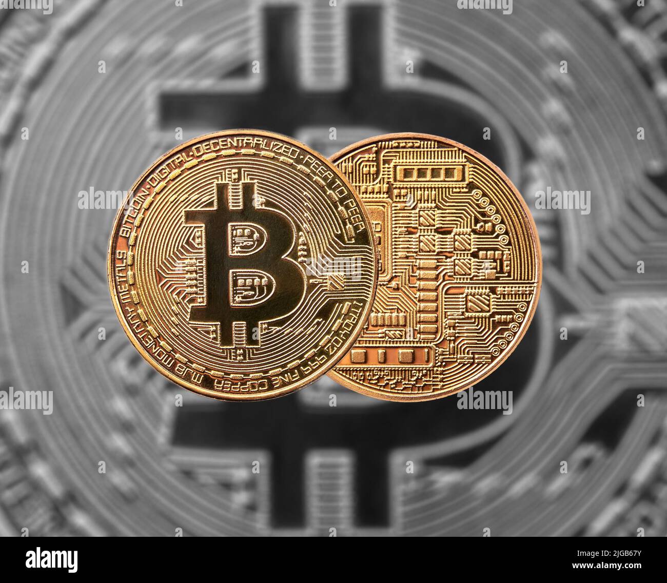 Cryptocurrency physical silver bitcoin coin hi-res stock photography ...