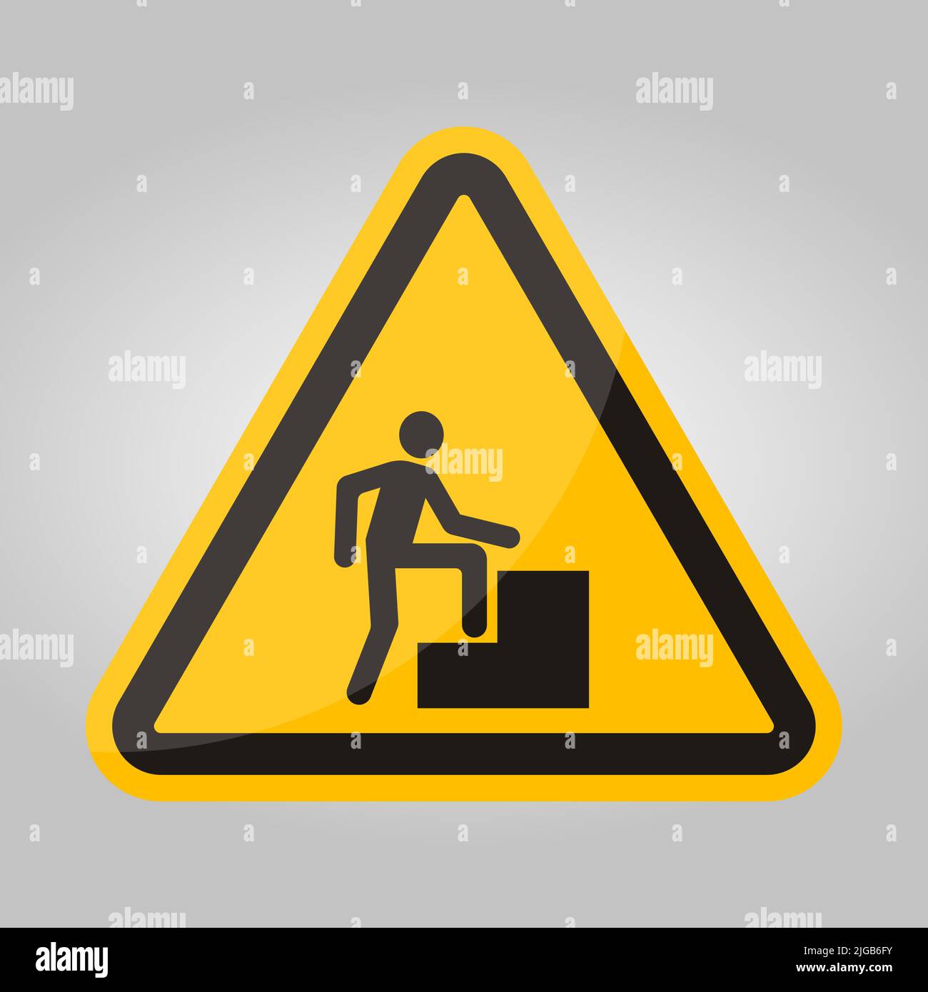 Caution Step Up Sign On White Background Stock Vector Image & Art - Alamy