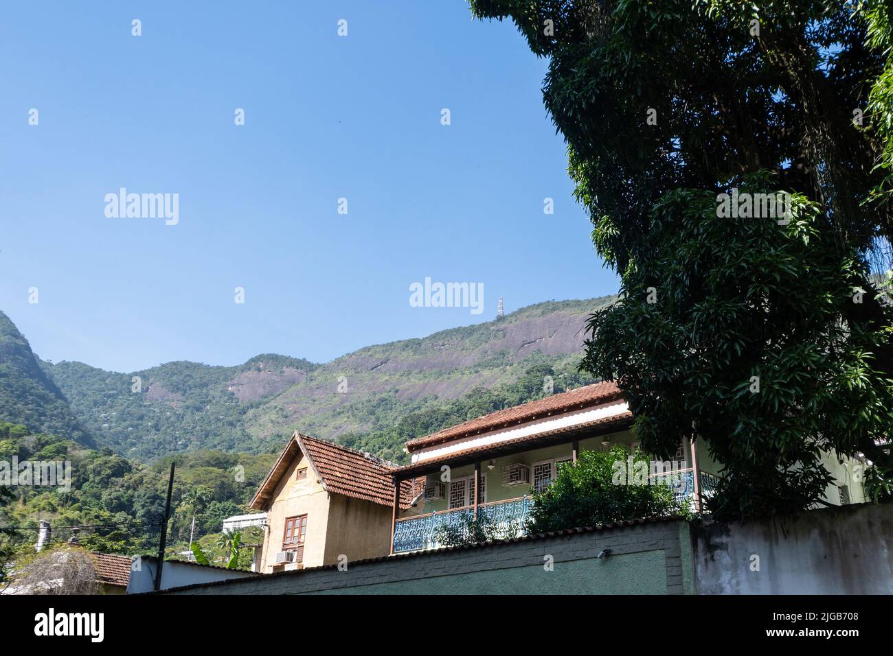 Rio de Janeiro cityscapes, showing house and nature and mountain Stock ...