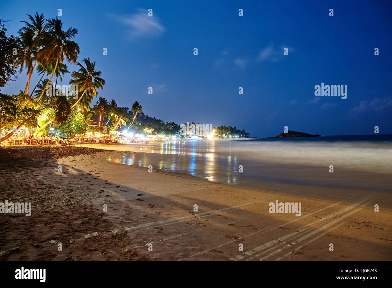 cafes, restaurants and nightclubs on the shore of the Indian Ocean in ...