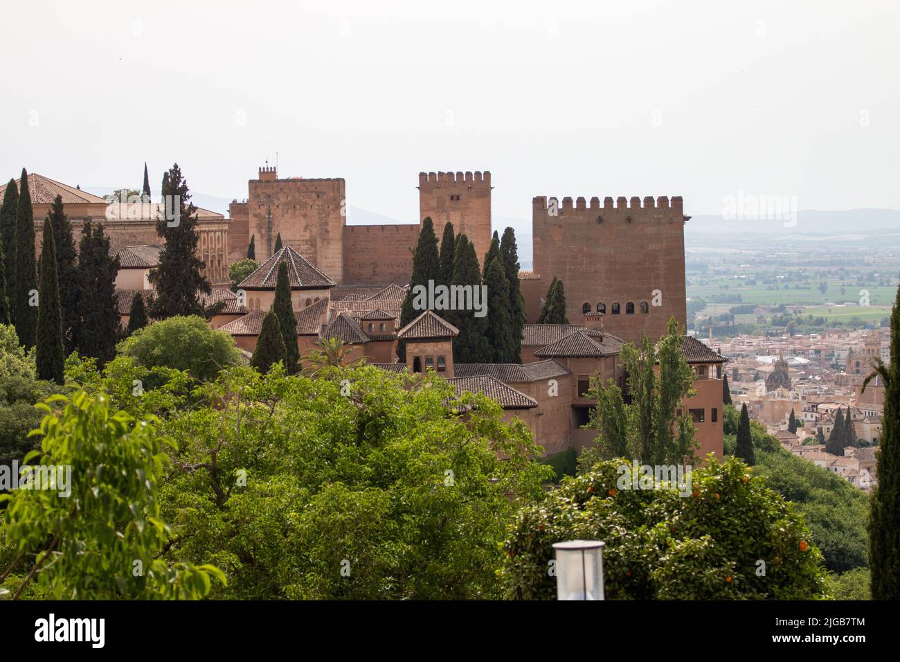 View of the famous Ancient Arabic fortress Alhambra,, Granada Spain ...