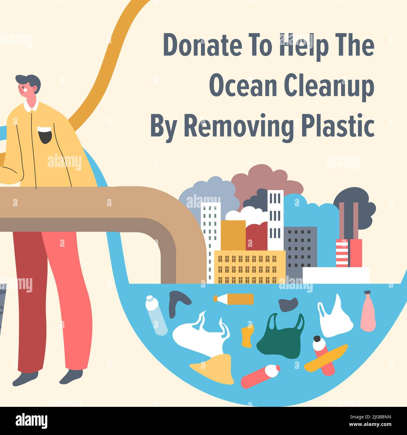 Ocean pollution cleanup Stock Vector Images - Alamy