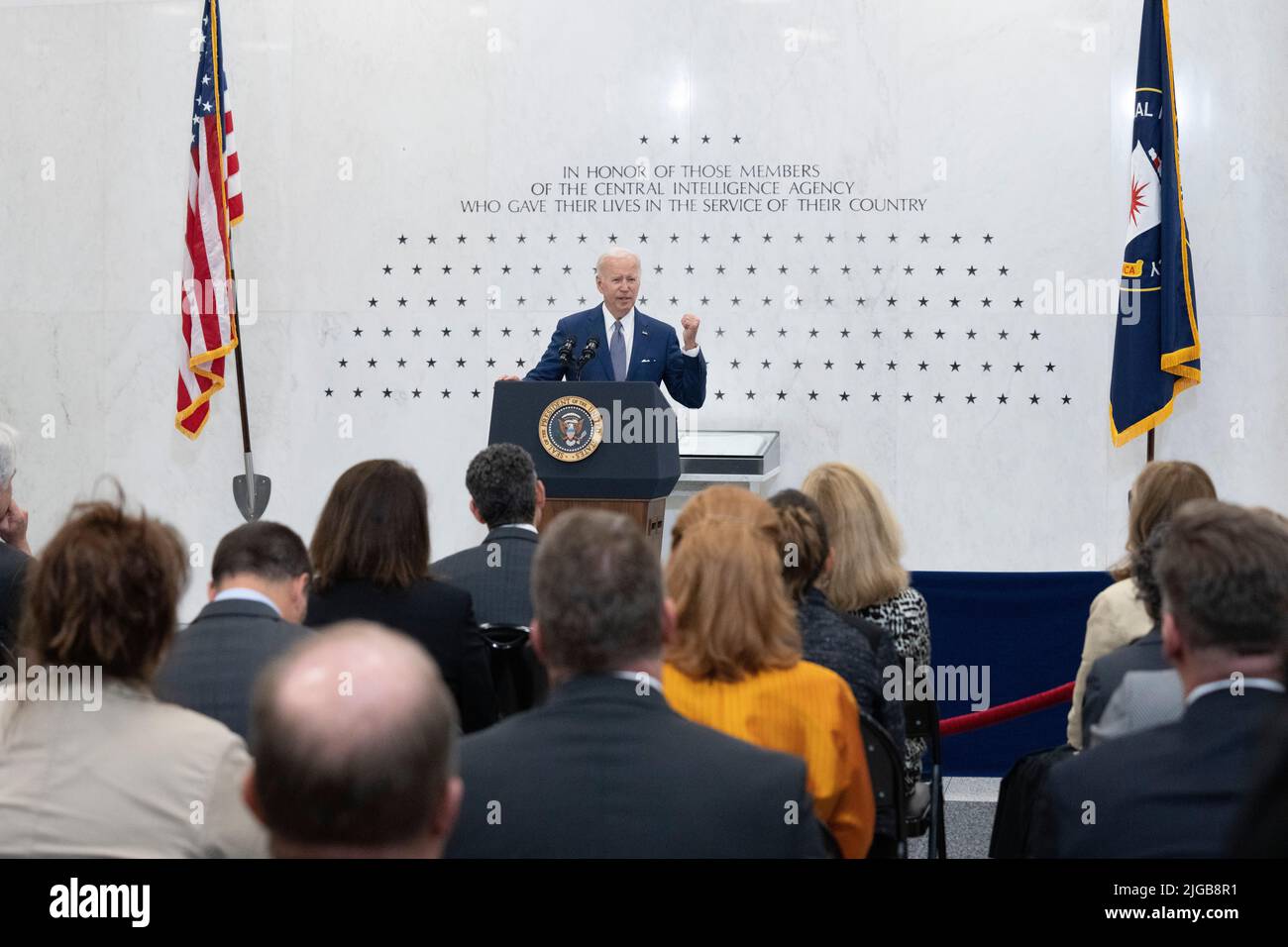 United States President Joe Biden makes remarks at CIA headquarters in ...