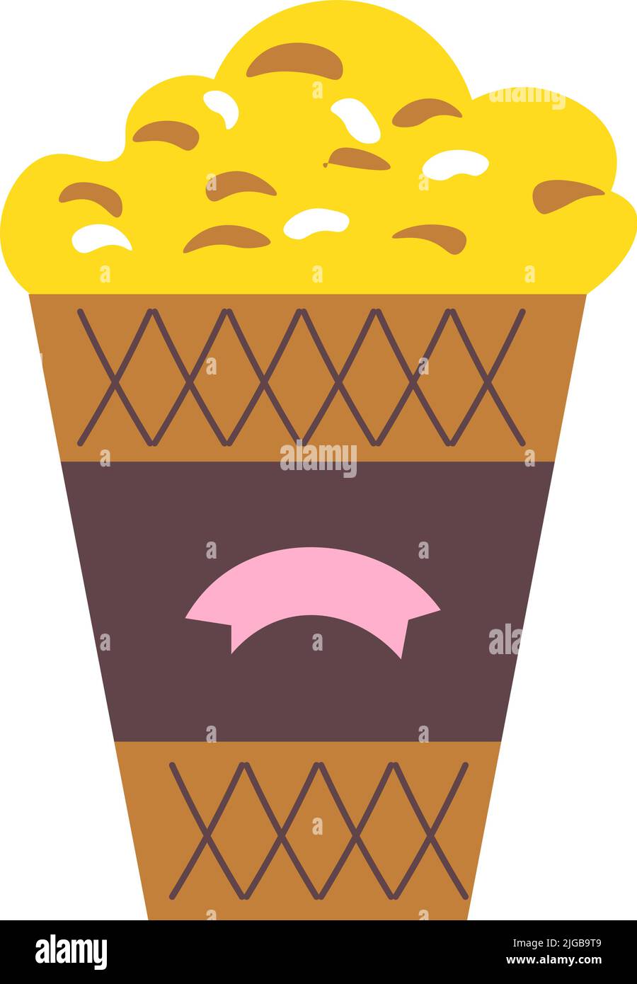 Pop corn in bucket, tasty sweet snack for cinema Stock Vector Image ...