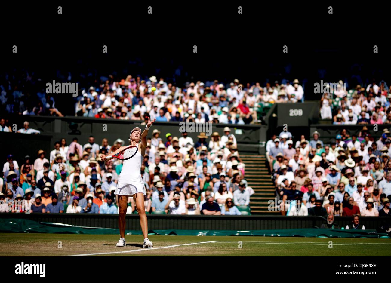Elena Rybakina in action against Ons Jabeur during The Final of the ...
