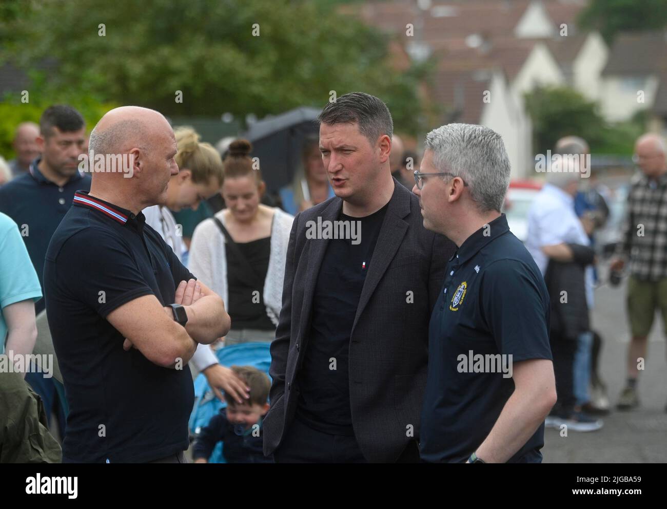 (left to right) Sinn Fein's Paul Maskey, John Finucane and Niall O ...