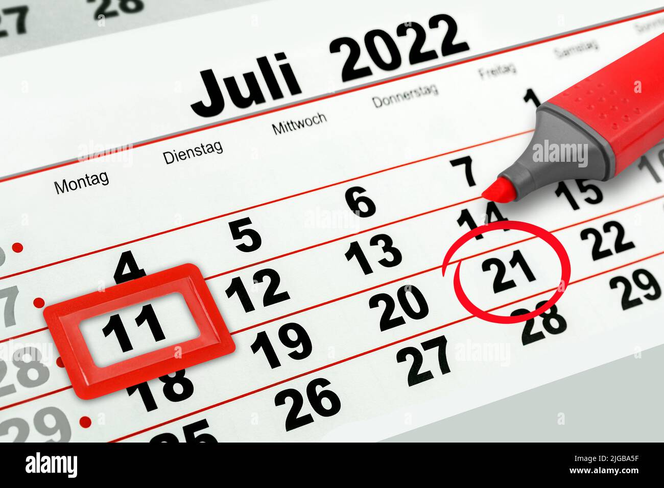 21 days calendar hi-res stock photography and images - Alamy