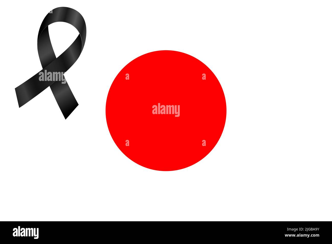 Flag with the colors of Japan and with a mourning bow, image Stock ...