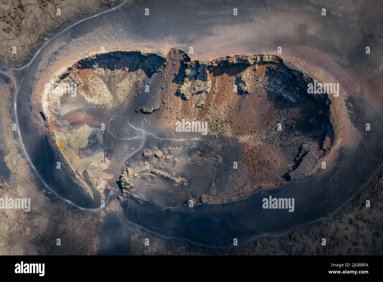 top down view from the air on volcano el cuervo Stock Photo - Alamy