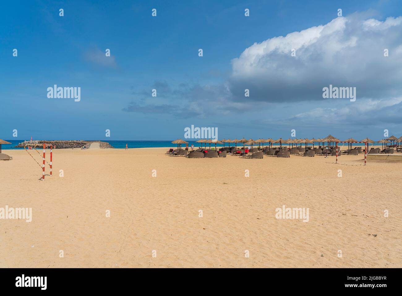 Parasols at Santa Maria beach in Sal Island - Cape Verde - Cabo Verde ...