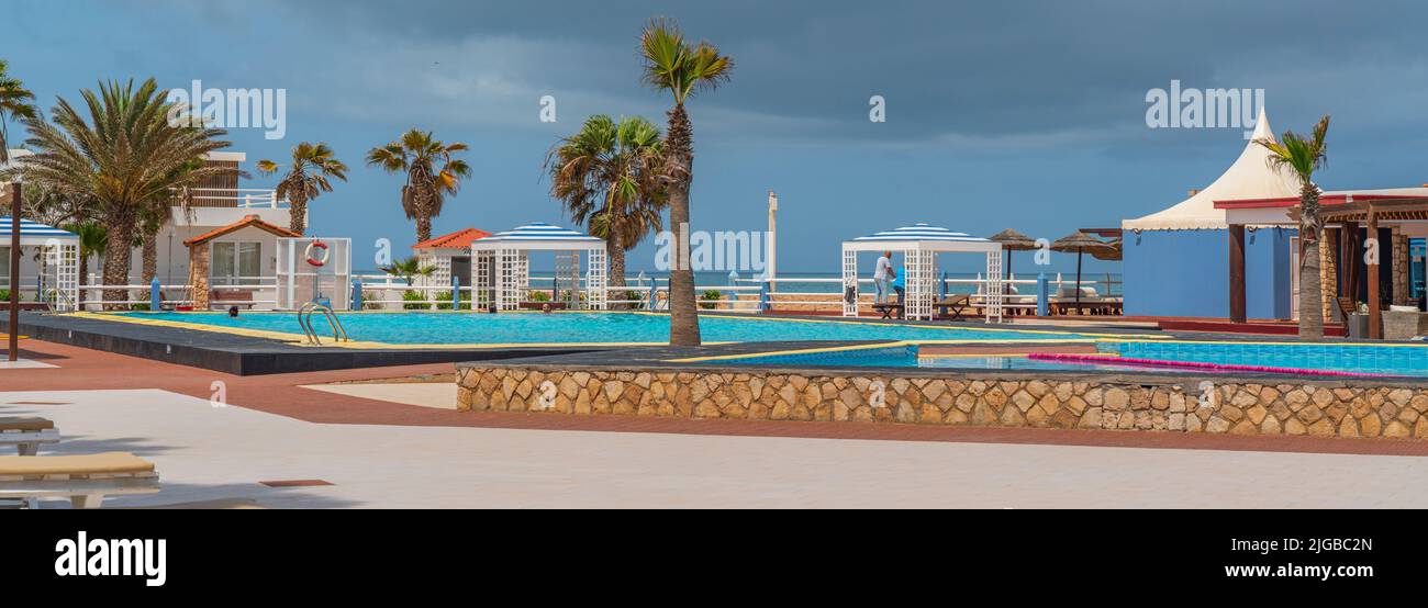 A pool at the Coastline in Murdeira on Sal island , Cape Verde Stock ...
