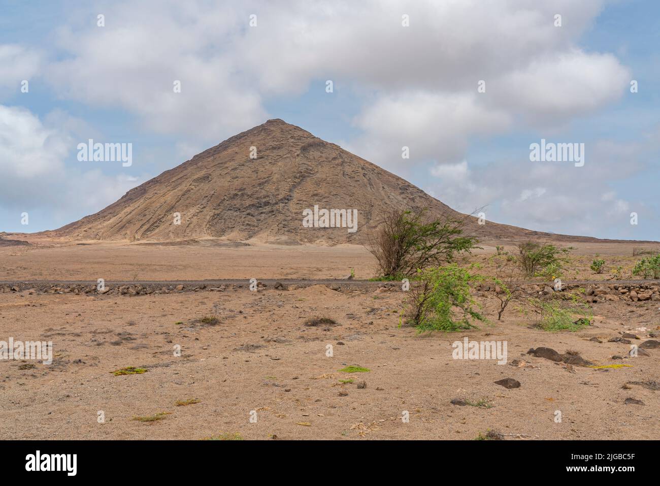 Landscapes with mountains in Sal Island, Cape Verde, background clouds ...
