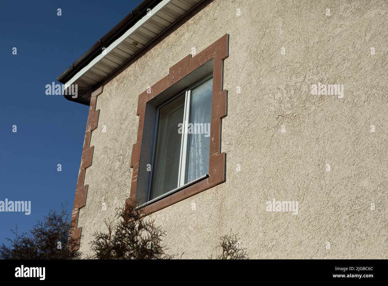 Private house in countryside. Simple house. Details of building Stock ...