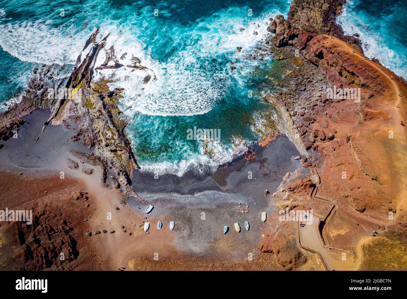 aerial view of coast with ships and boats on beach Stock Photo - Alamy