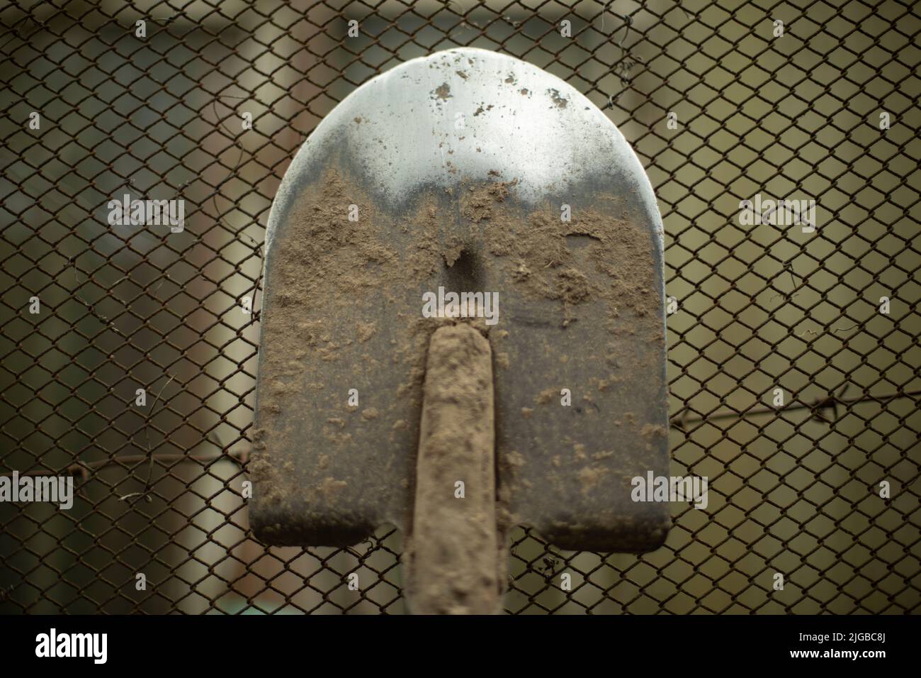 Shovel in ground. Garden tools. Digging ground. Details of work in ...