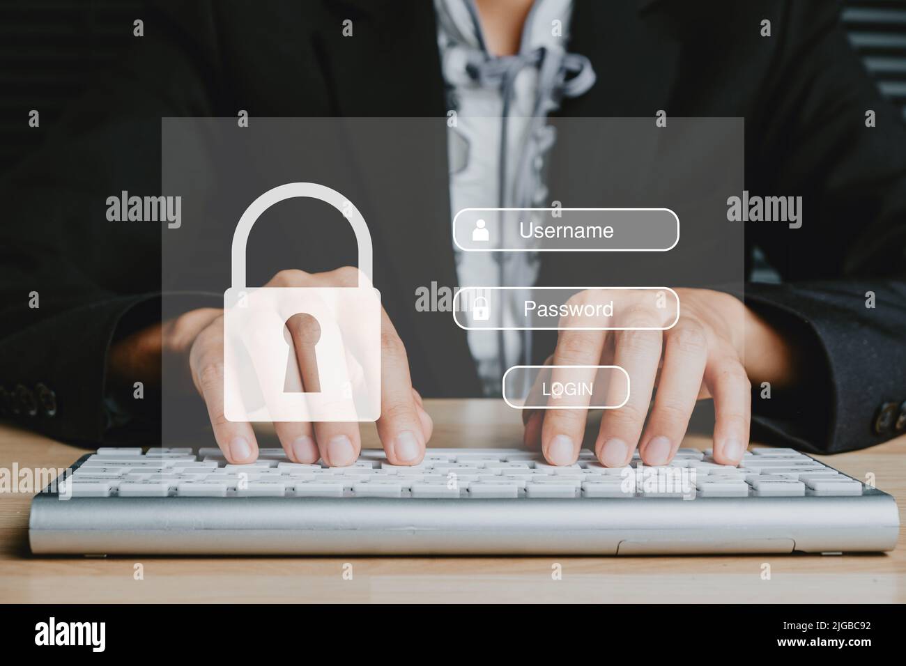 Login security software finger hi-res stock photography and images - Alamy