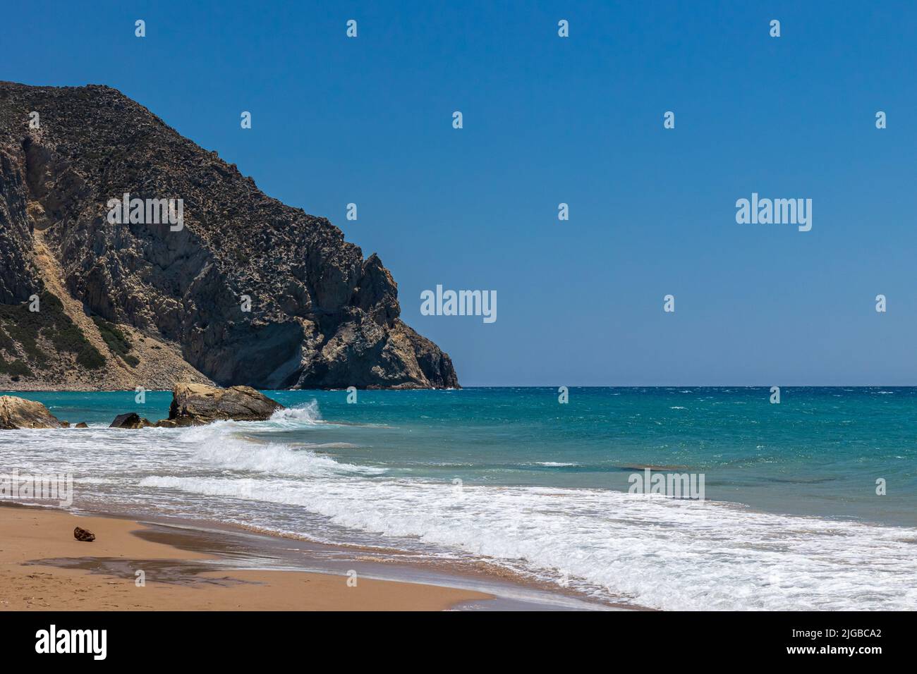 Beautiful day at the Kavo Paradiso beach in kos island, greece Stock ...
