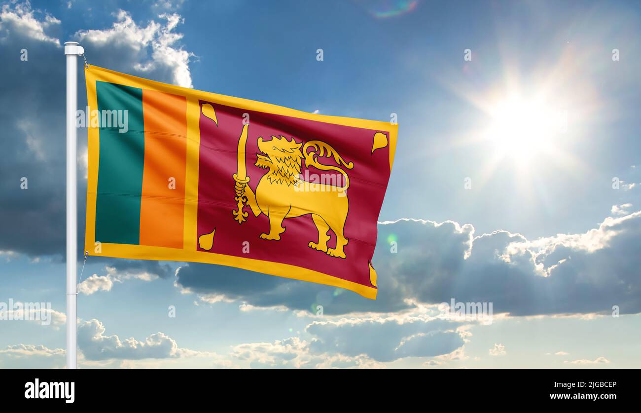 flag Democratic Socialist Republic of Sri Lanka,Ceylon Stock Photo - Alamy