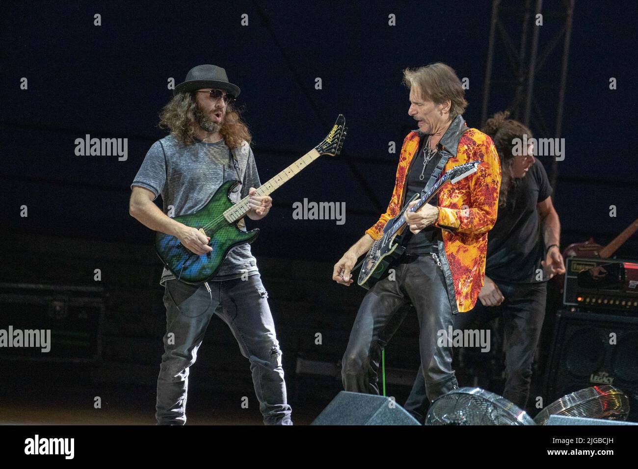 Steve Vai and Dave Wiener during Steve Vai, Music Concert in Gardone Riviera (BS), Italy, July ...