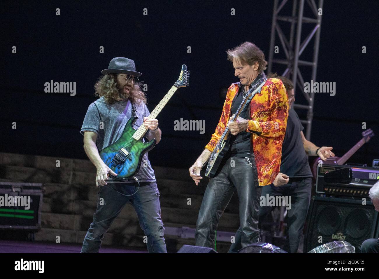 Steve Vai and Dave Wiener during Steve Vai, Music Concert in Gardone ...