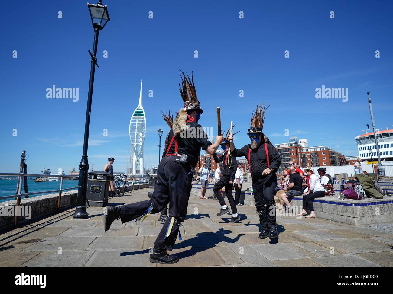 Members of the Hook Eagle Morris Men perform on The Point in Old ...