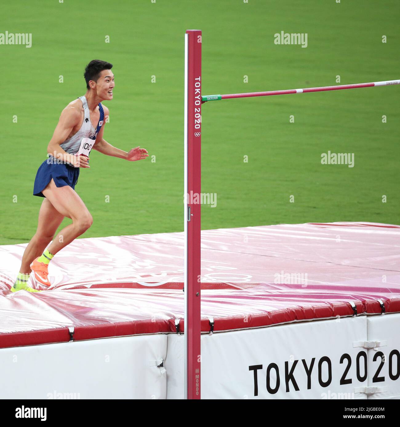 August 01st, 2021 - Tokyo, Japan: Woo Sanghyeok of Korea reacts to ...