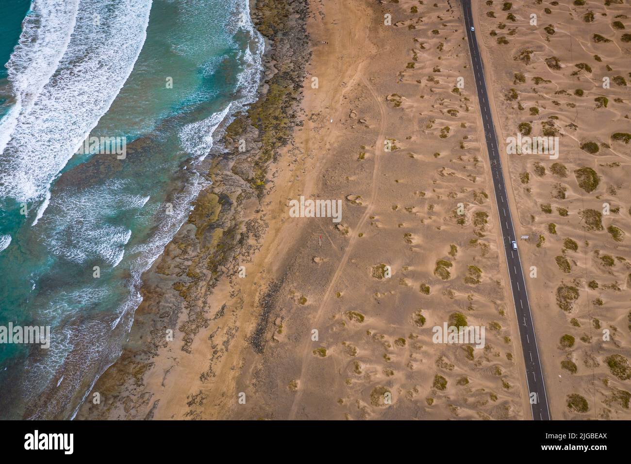 aerial view of sea beach and road with cars Stock Photo - Alamy