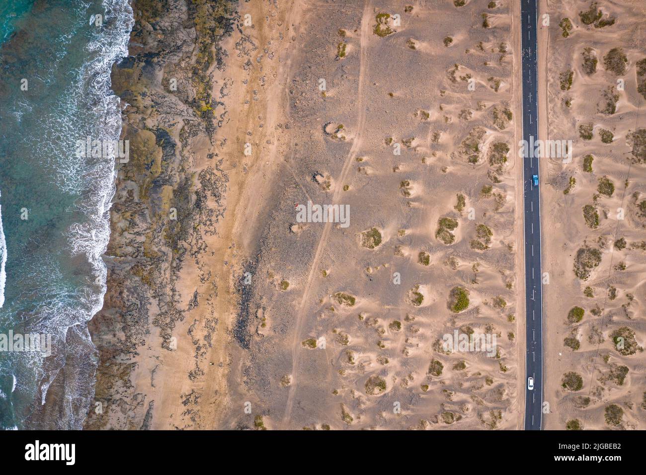 aerial view of sea beach and road with cars Stock Photo - Alamy