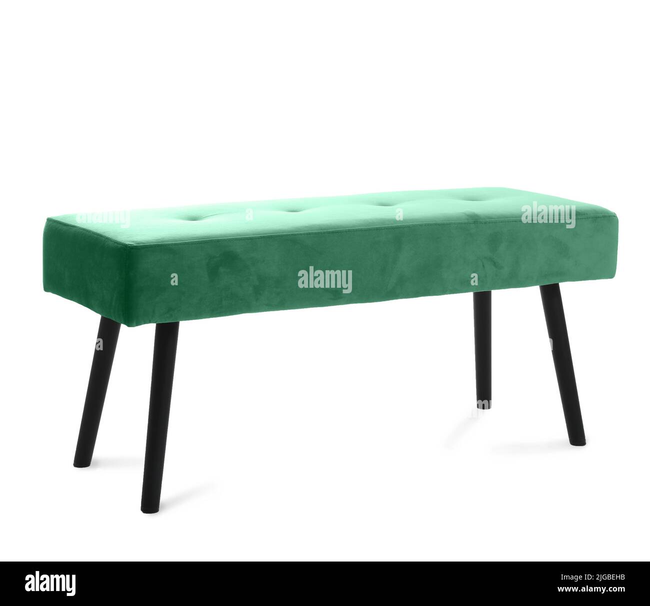 Stylish green bench on white background Stock Photo - Alamy
