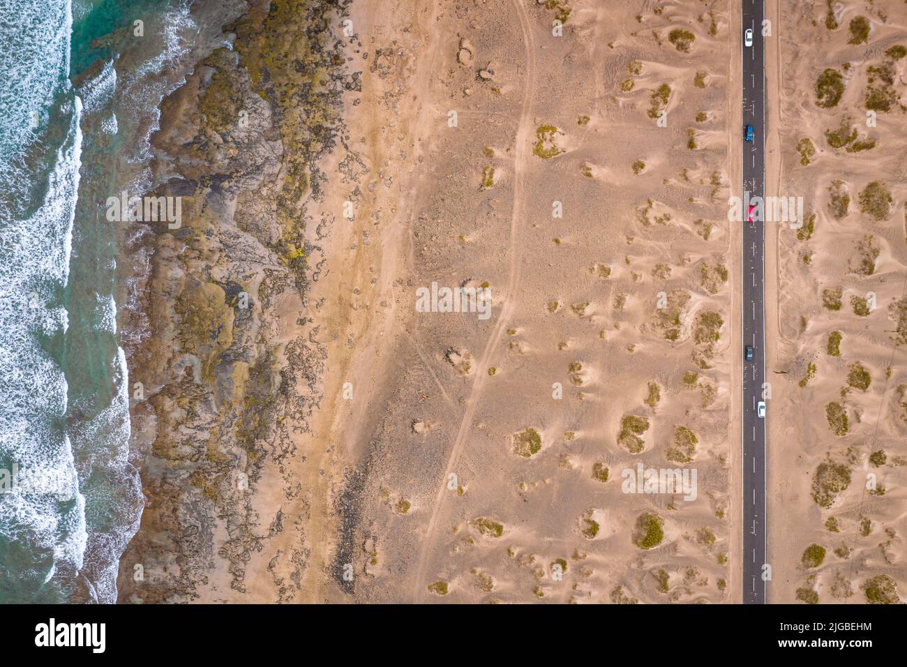 aerial view of sea beach and road Stock Photo - Alamy