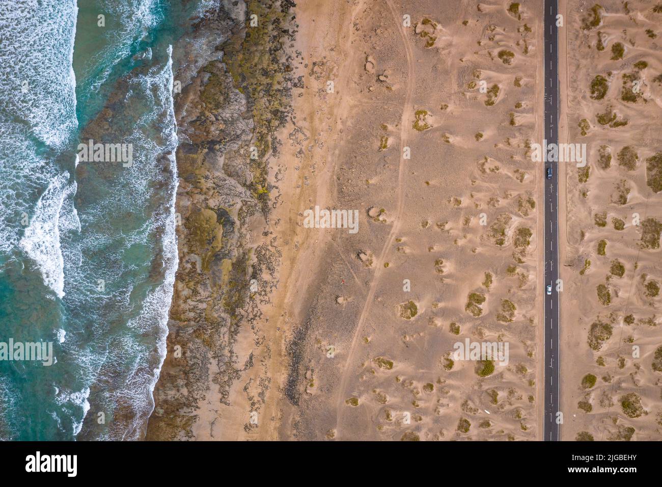 aerial view of sea beach and road Stock Photo - Alamy