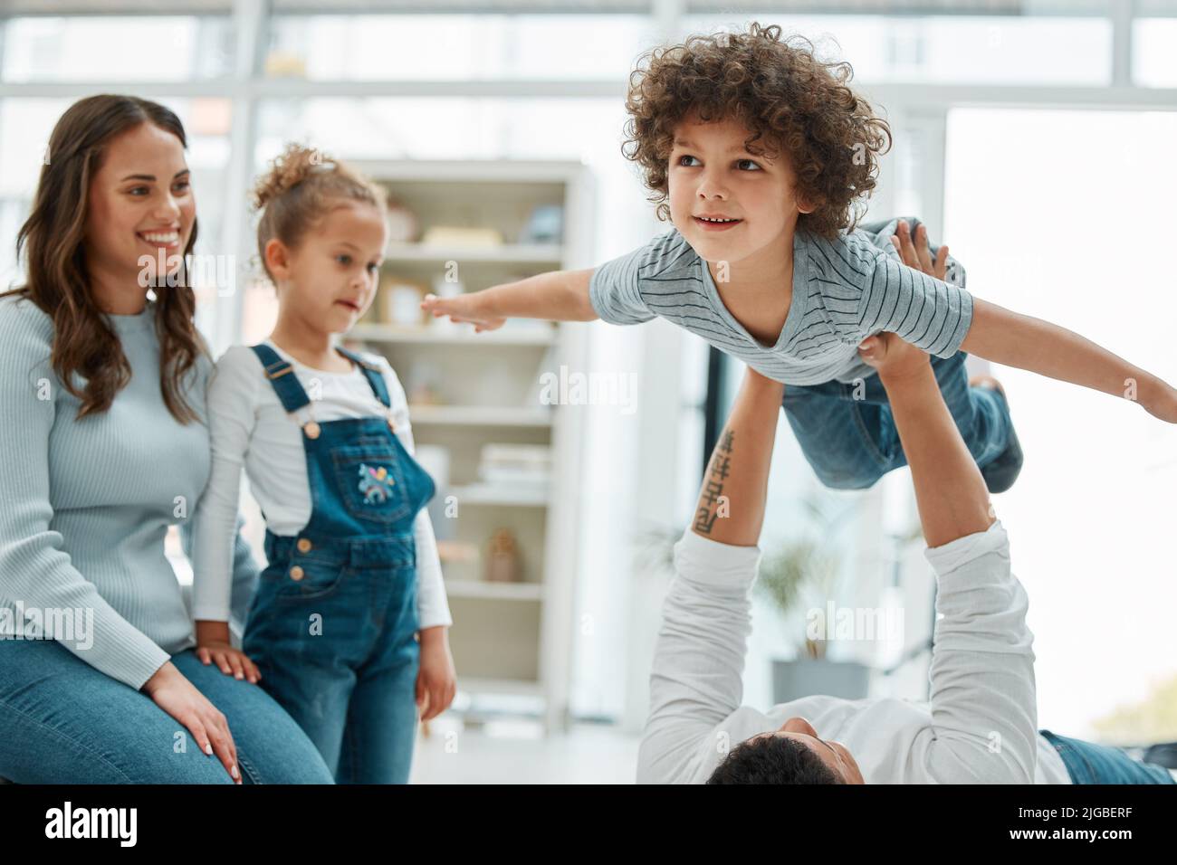 Child man lift hi-res stock photography and images - Alamy