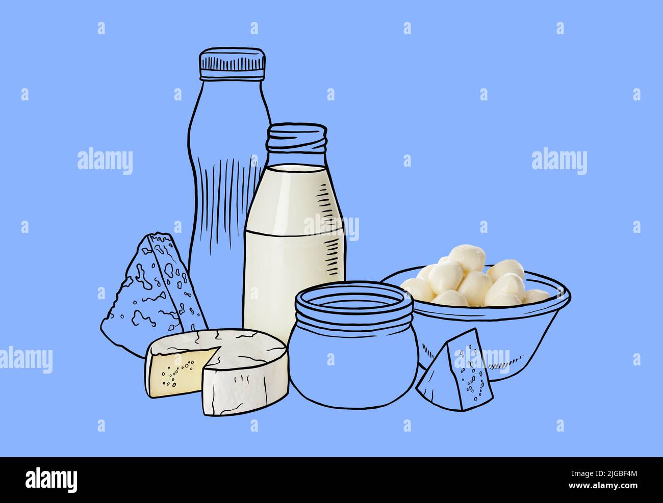 Collage dairy products milk hi-res stock photography and images - Alamy