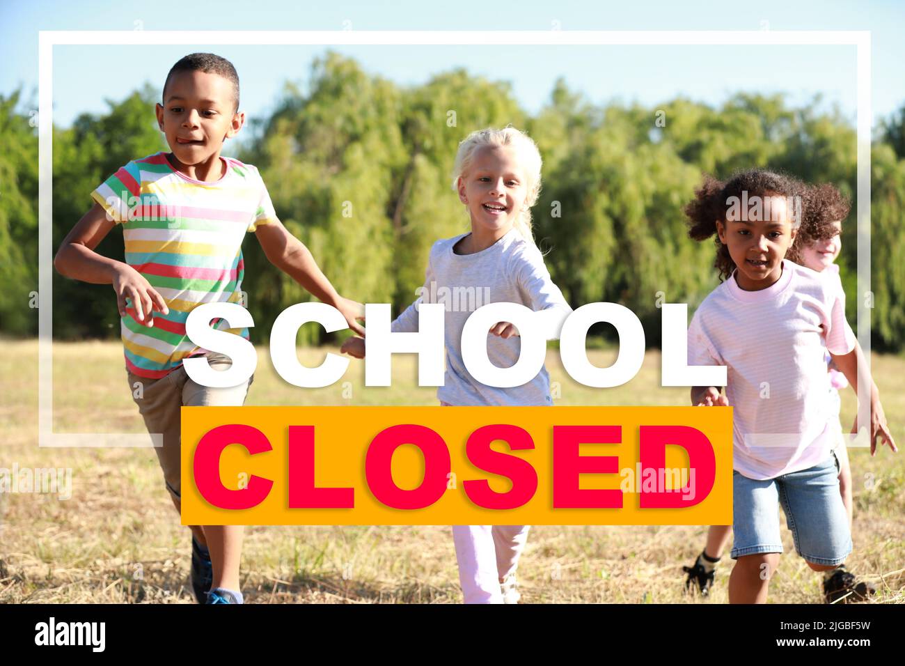 Children running out of school hi-res stock photography and images - Alamy