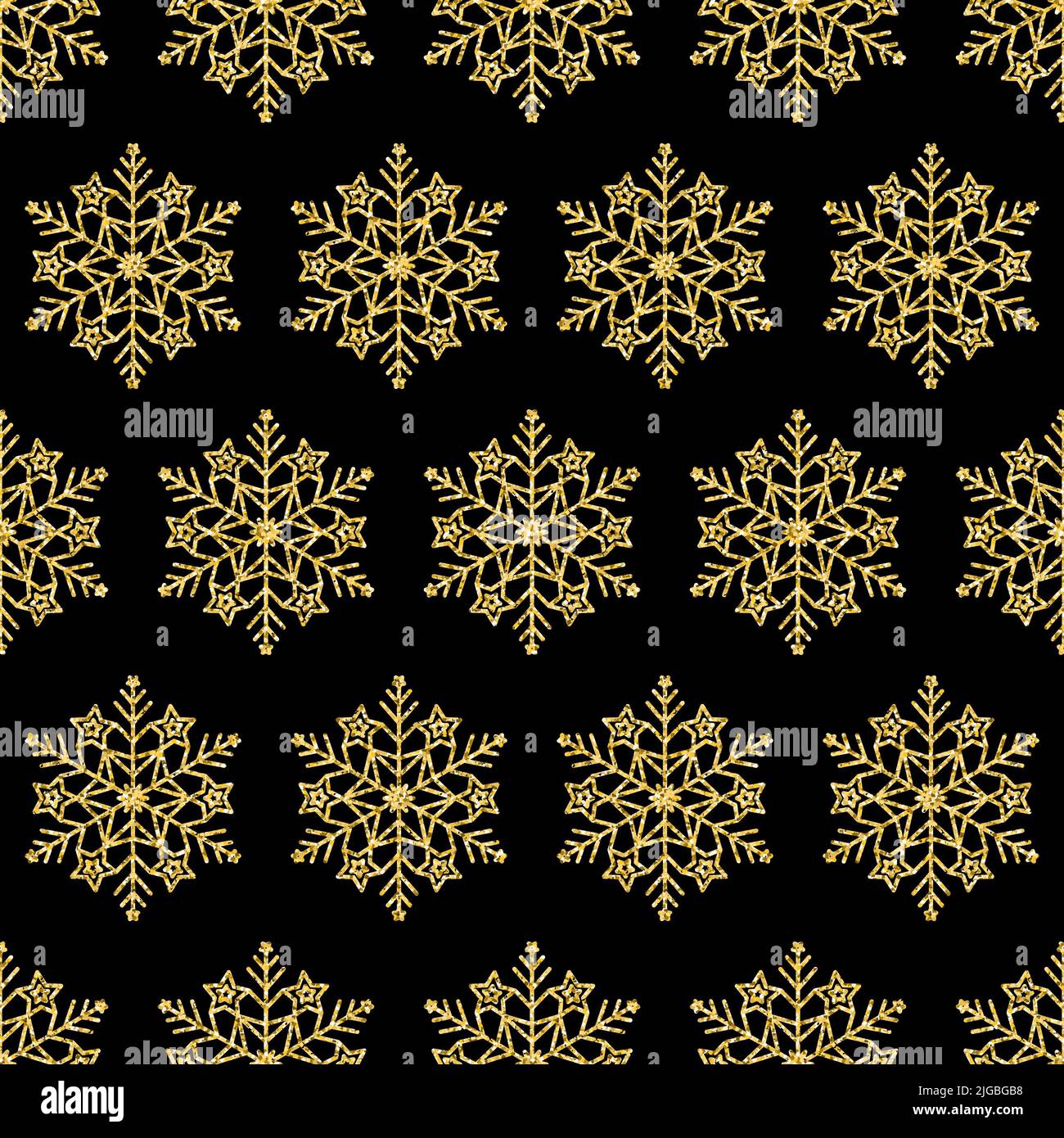Golden snowflake flower mandala seamless pattern shining glitter ...