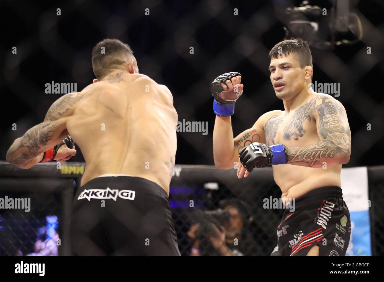 PHOENIX, AZ - JULY 8: Alfonso Leyva and Daniel Reis meet in the octagon ...