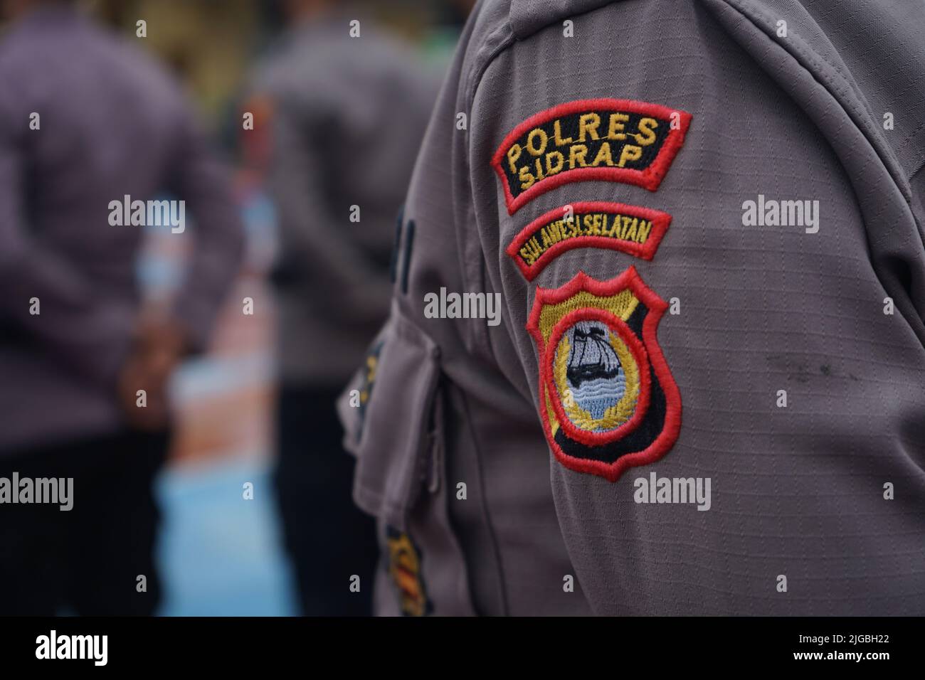 Indonesian police wear full uniform Stock Photo - Alamy