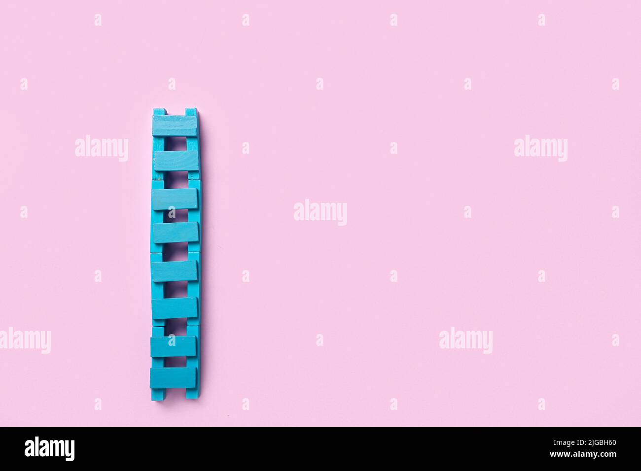 Blue ladder on color background. Concept of progress Stock Photo - Alamy