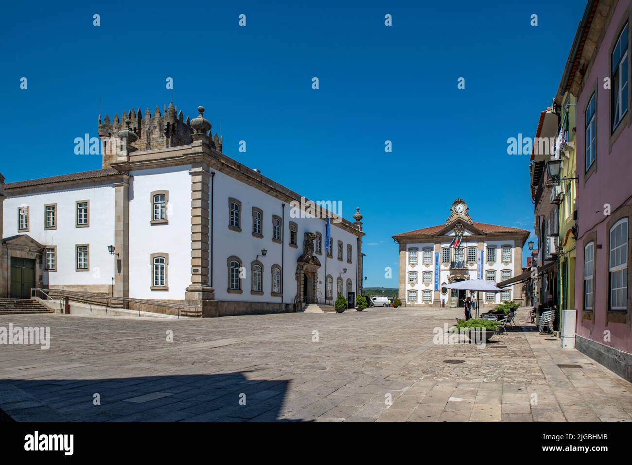 Chaves, Portugal - July 2020: City hall and municipal museum buildings ...
