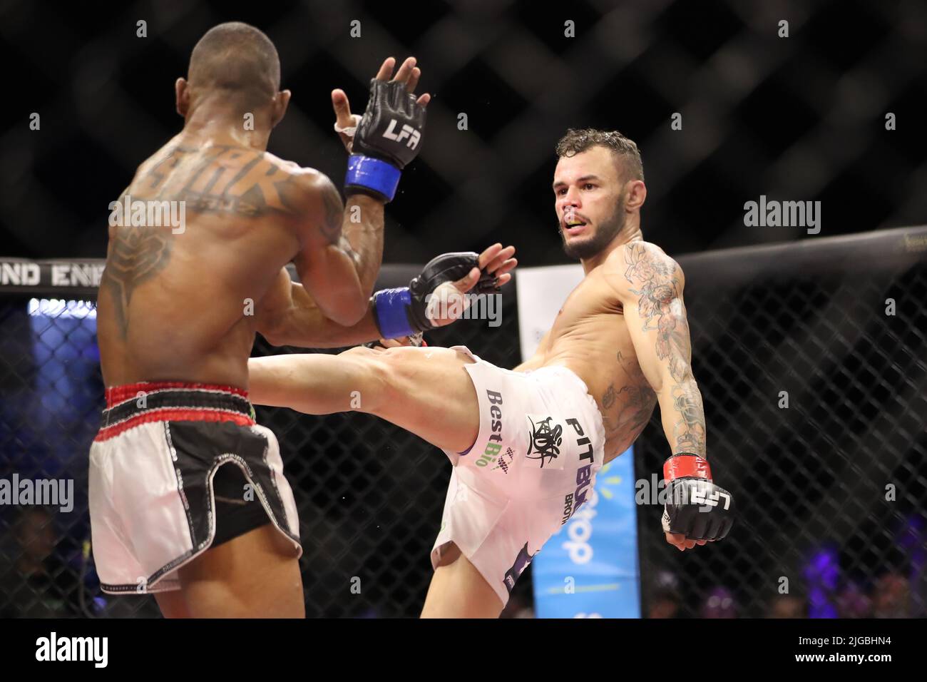 PHOENIX, AZ - JULY 8: Felipe Bunes and Wascar Cruz meet in the octagon ...