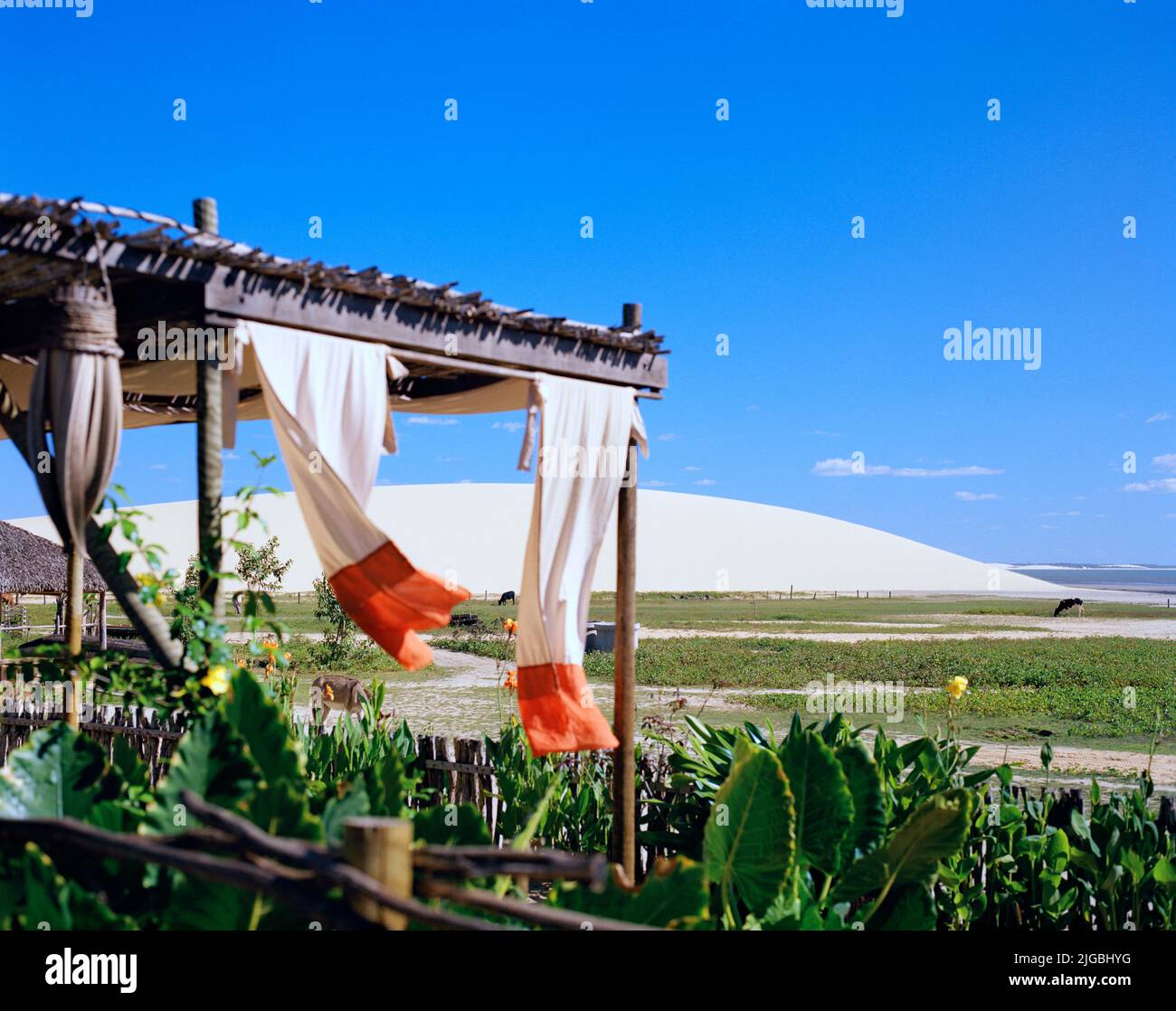 A view of "Sunset Dune" from hotel Vila Kalango. Jericoacoara, Ceará ...