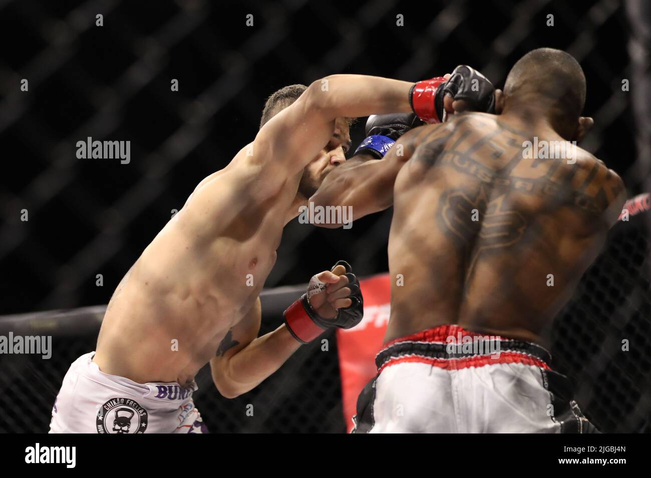 PHOENIX, AZ - JULY 8: Felipe Bunes and Wascar Cruz meet in the octagon ...