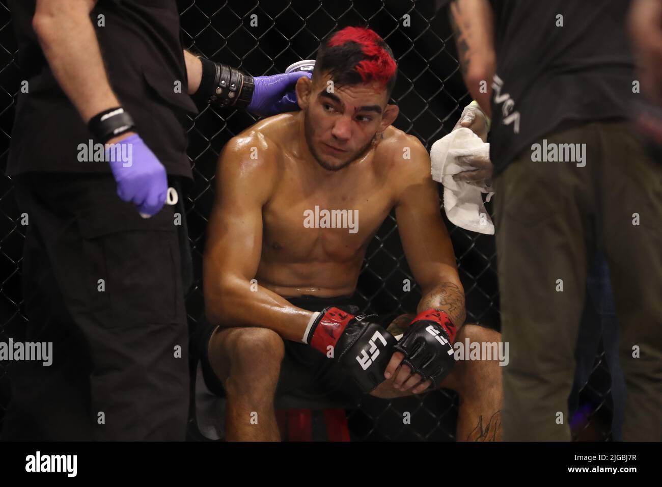PHOENIX, AZ - JULY 8: Austin Wourms and Lucas Clay meet in the octagon ...