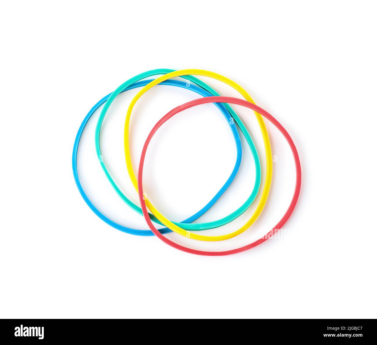 Different rubber bands isolated on white background Stock Photo - Alamy