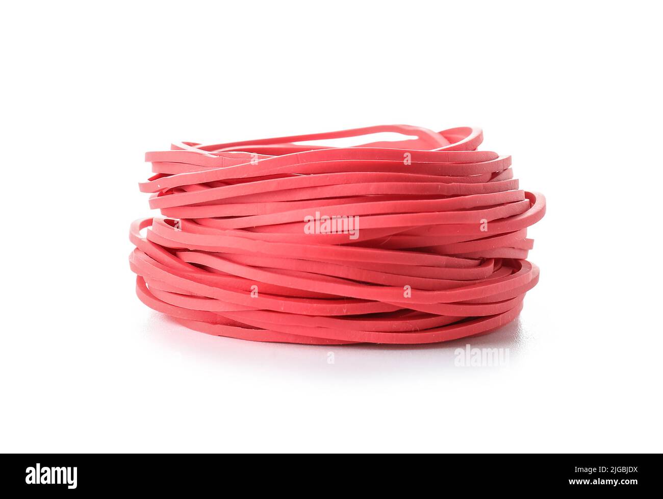Stack of red rubber bands isolated on white background Stock Photo - Alamy