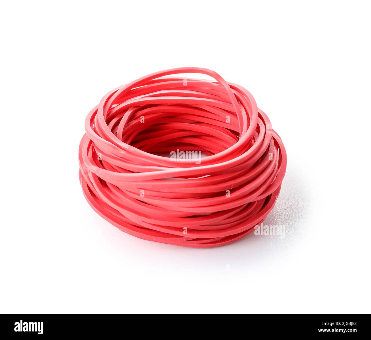 Stack of red rubber bands isolated on white background Stock Photo - Alamy