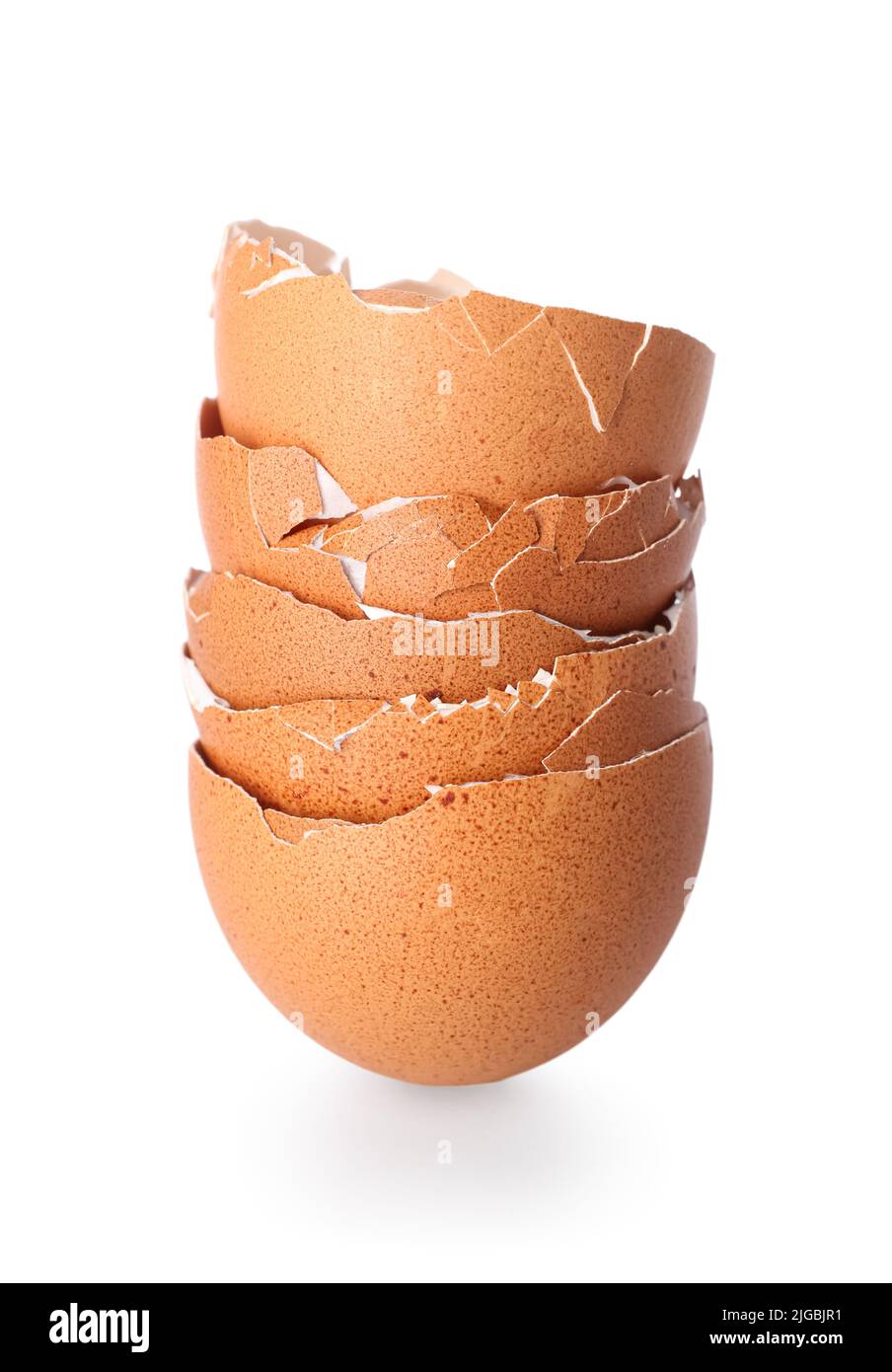 Egg shells on white background Stock Photo - Alamy