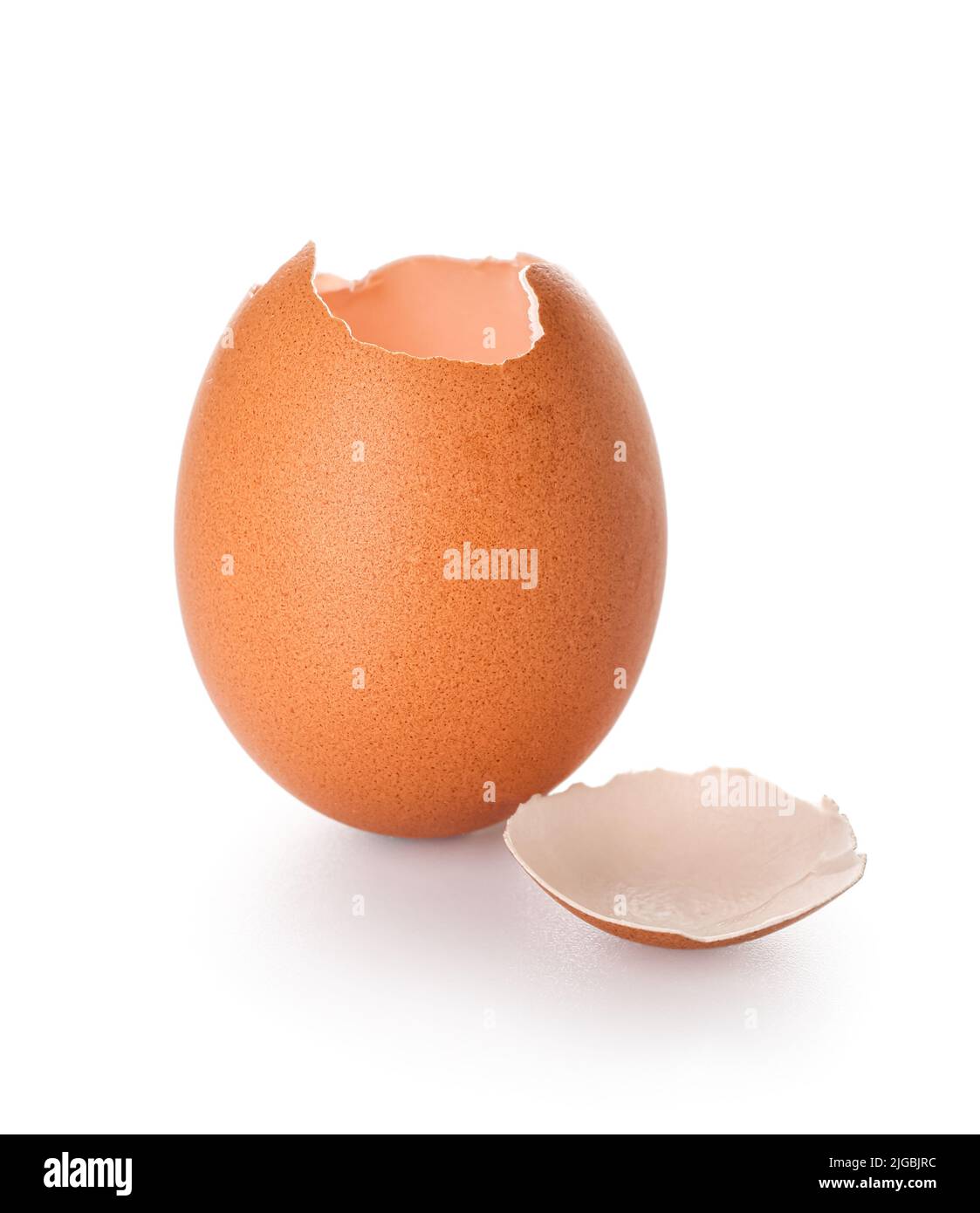 Egg shell isolated on white background Stock Photo - Alamy