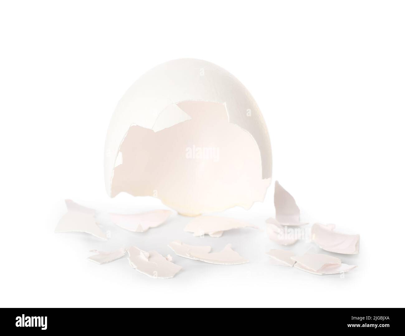 Broken egg shell isolated on white background Stock Photo - Alamy